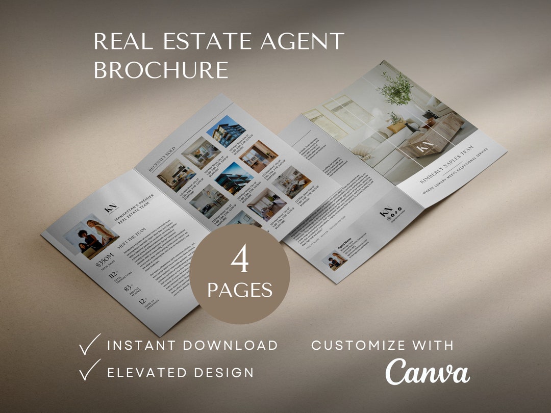 4 Page Real Estate Brochure Real Estate Stats Template Testimonial Real ...