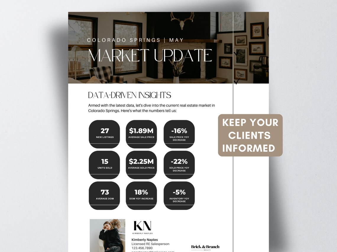 Market Update Real Estate Canva Template Real Estate Market Stats ...