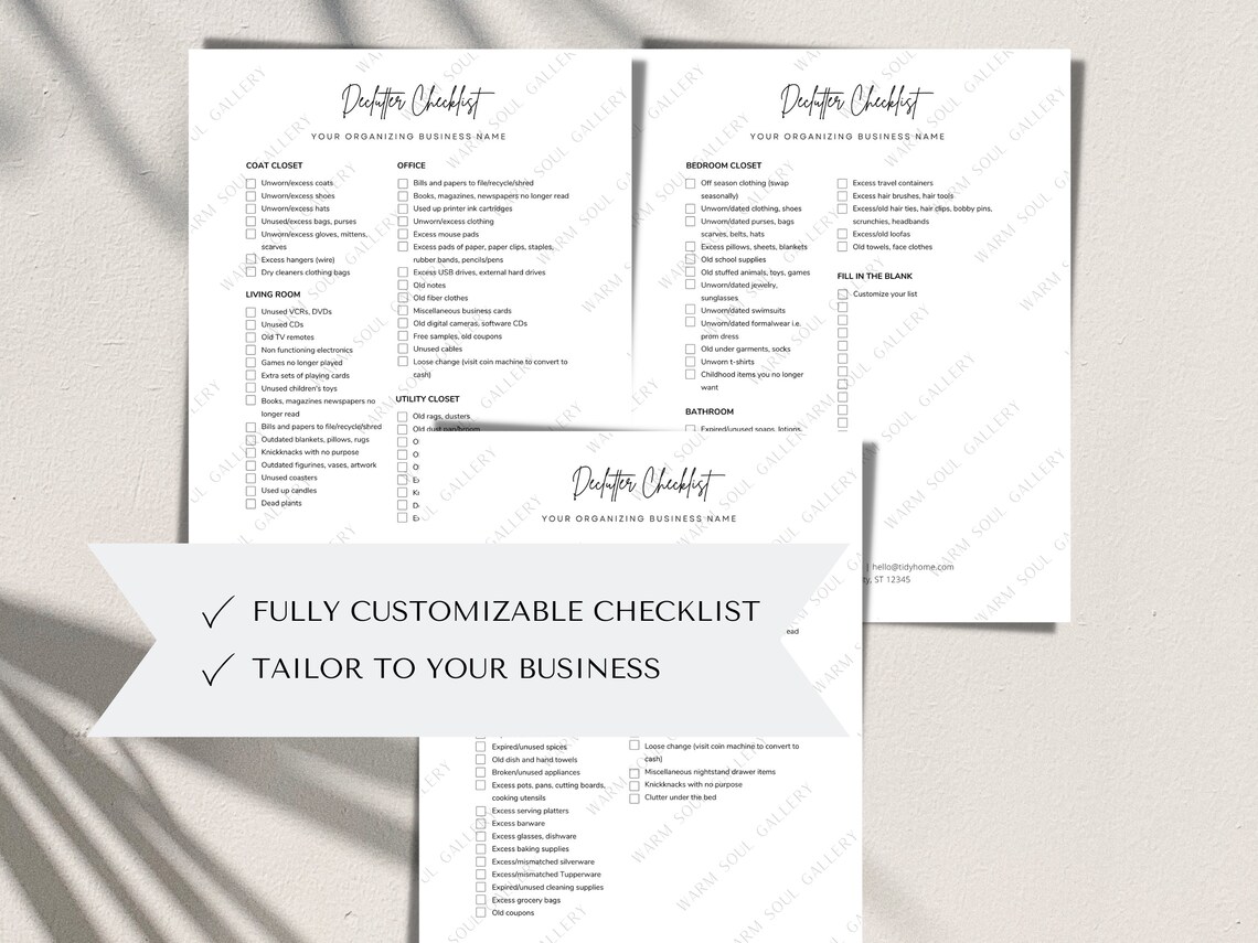 Declutter Checklist Printable Decluttering Checklist 2023 Chart ...