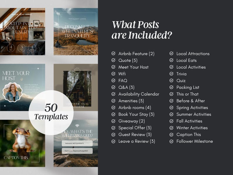 Airbnb Social Media Template Canva Airbnb Instagram Post Editable ...