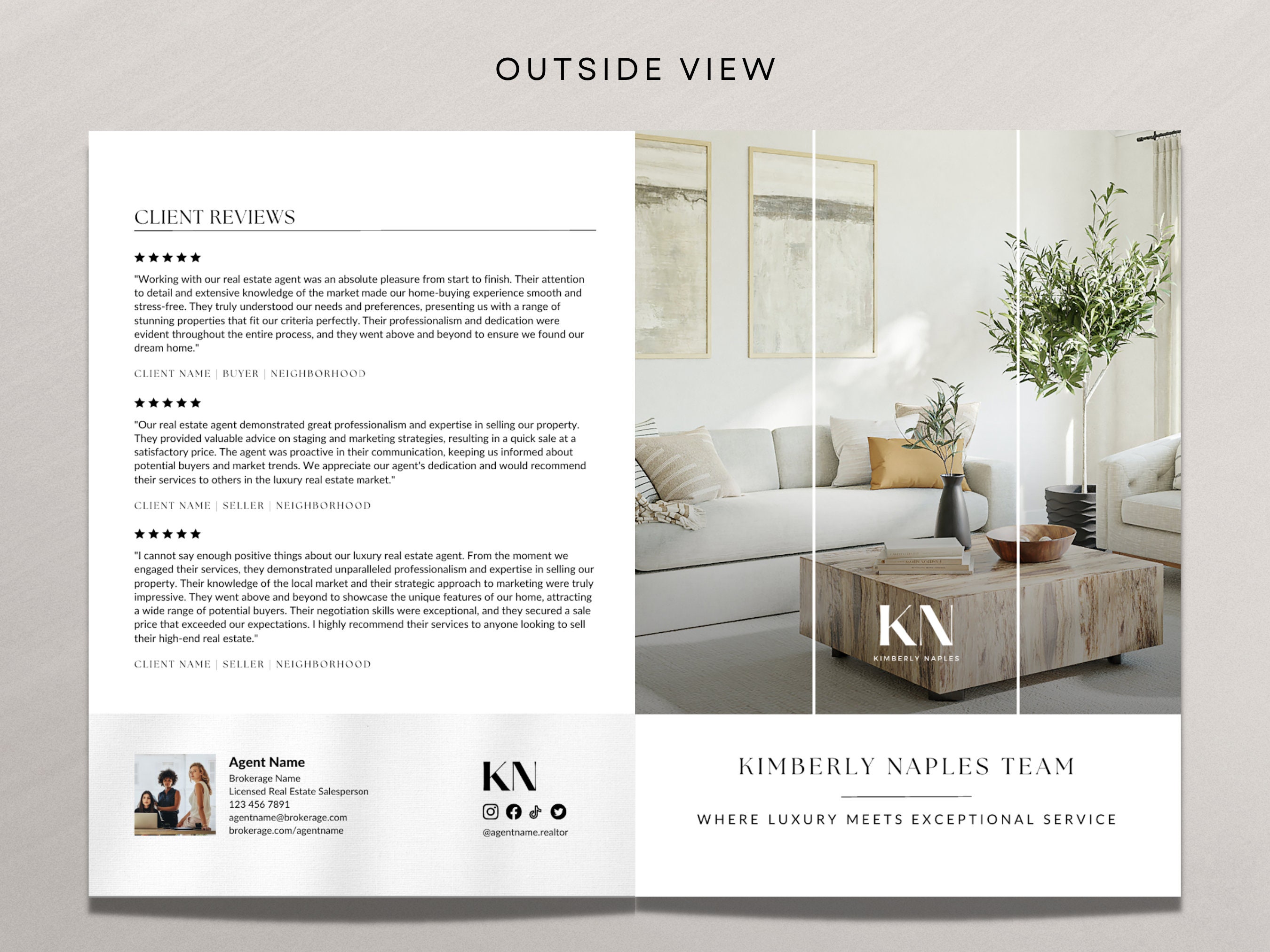 4 Page Real Estate Brochure Real Estate Stats Template Testimonial Real ...