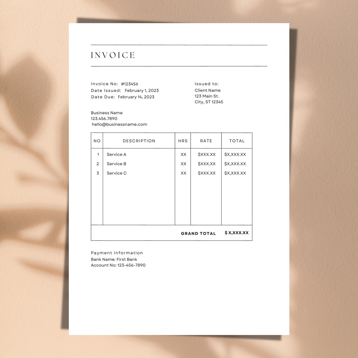Invoice Template Invoice Estimate Form Freelance Invoice Templates ...