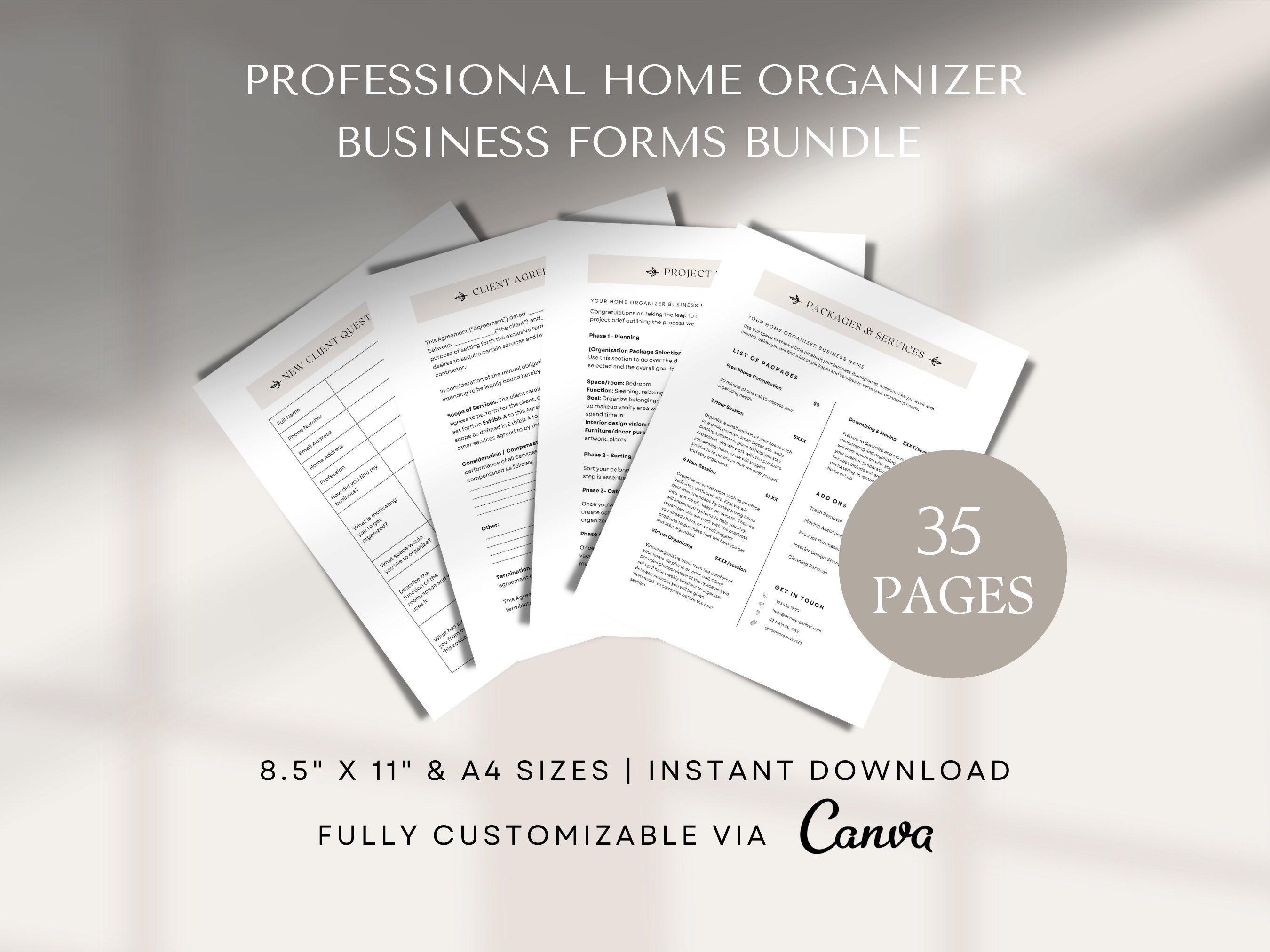 Professional Organizer Proposal Professional Organizer Templates ...