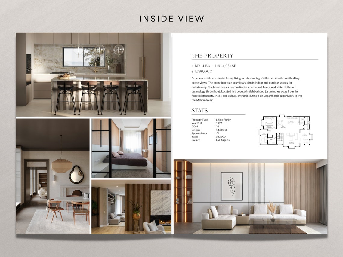 4 Page Real Estate Brochure Luxury Property Brochure Real Estate ...