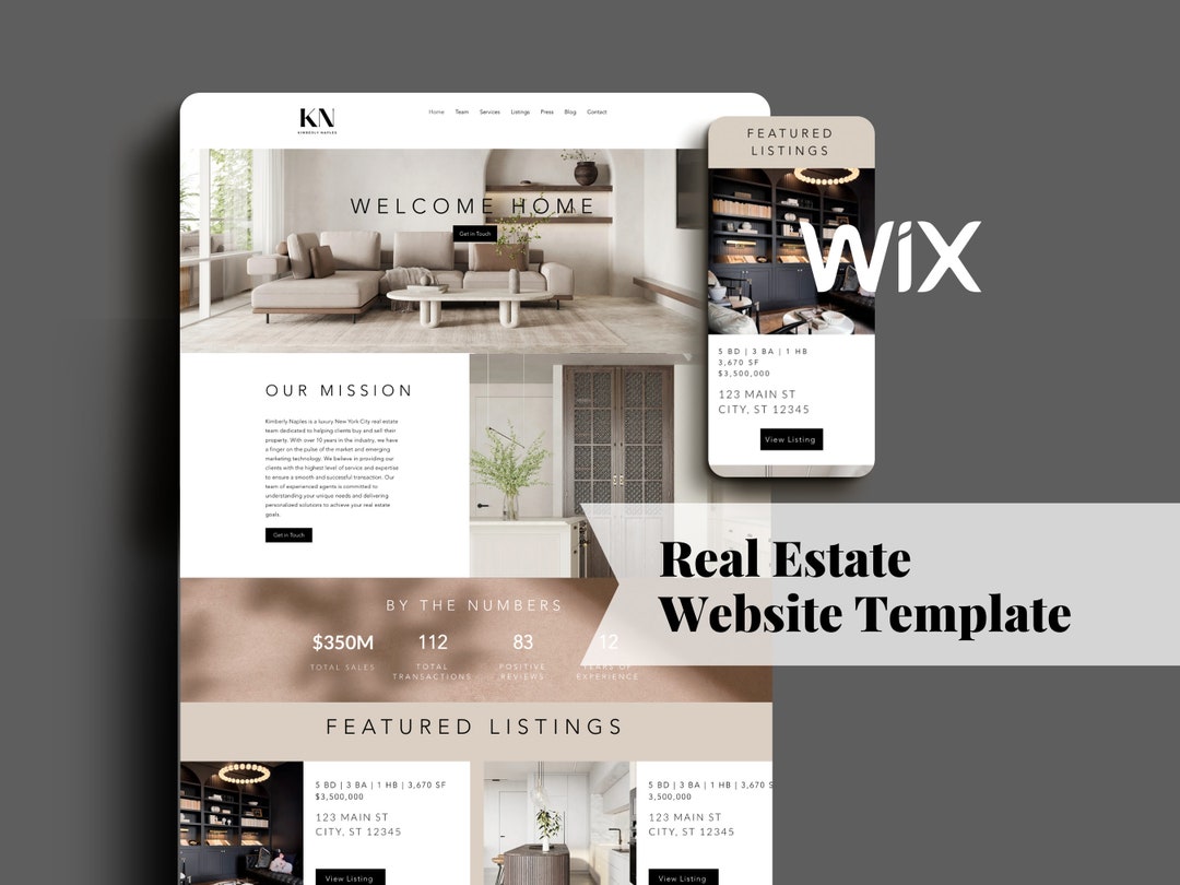 Real Estate Website Template Real Estate Wix Website Template Luxury ...