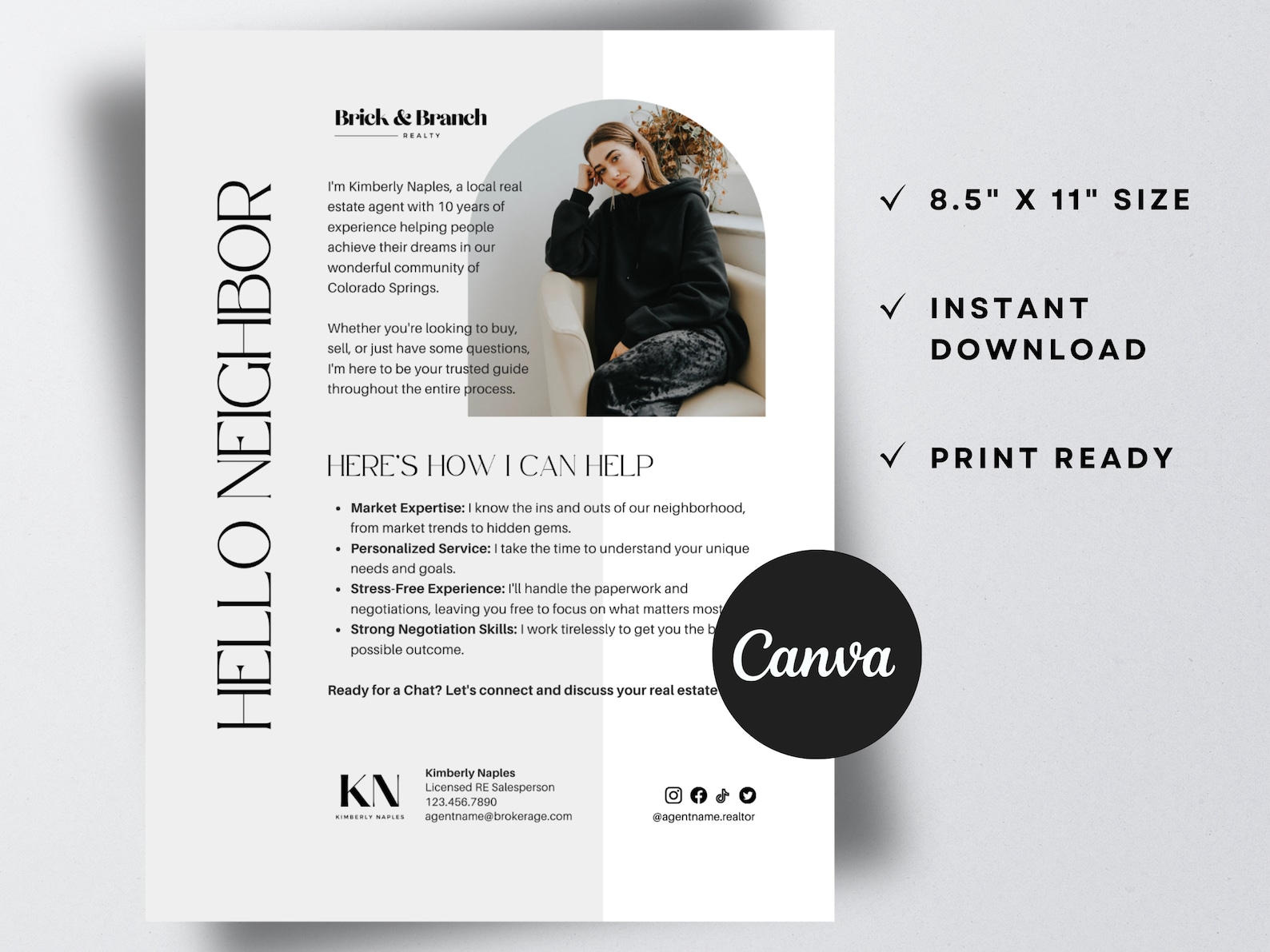 Hello Neighbor Real Estate Flyer Template Door Knocking Flyer Real ...