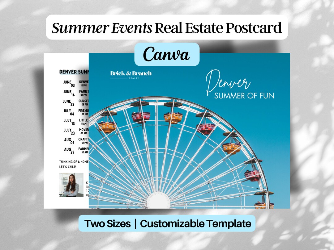 Real Estate Postcard for Summer Event Calendar Farming Postcard Real ...