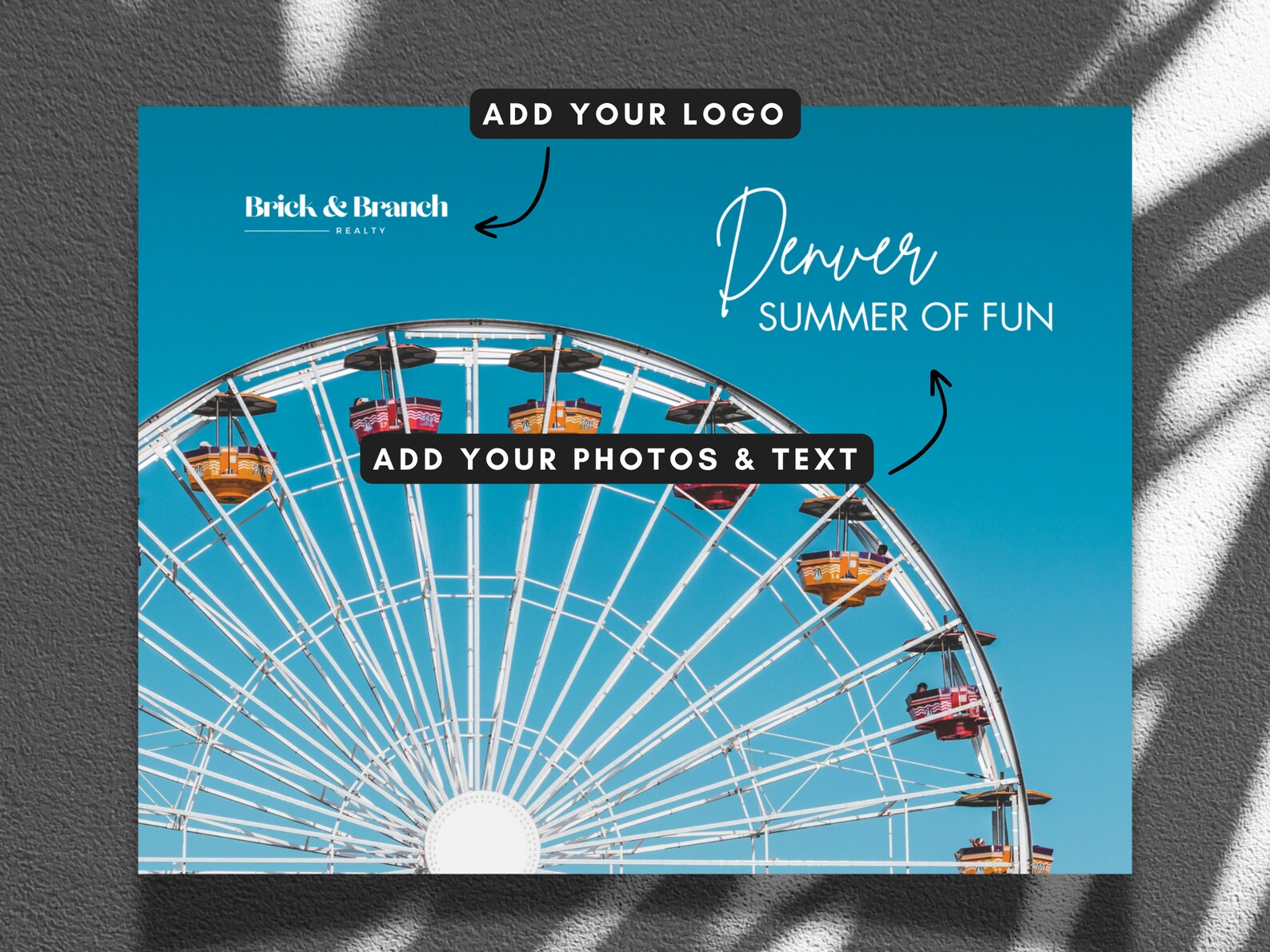 Real Estate Postcard for Summer Event Calendar Farming Postcard Real ...