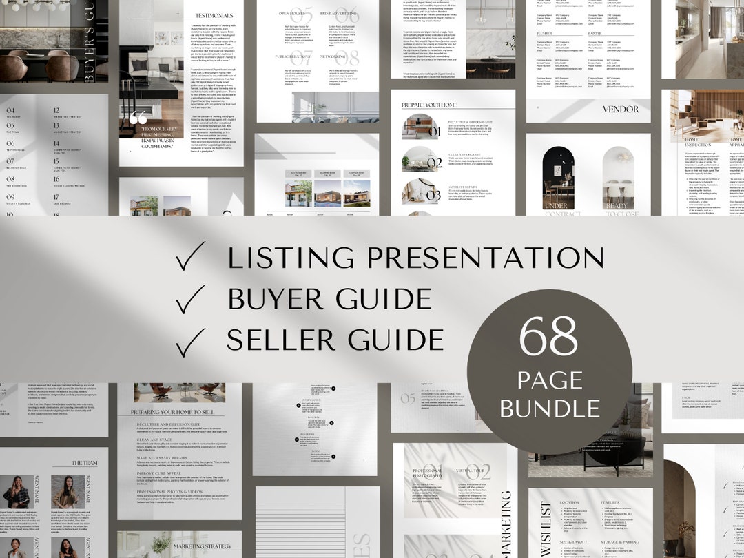 Buyer Seller Guide Pre Listing Presentation Bundle Real Estate ...