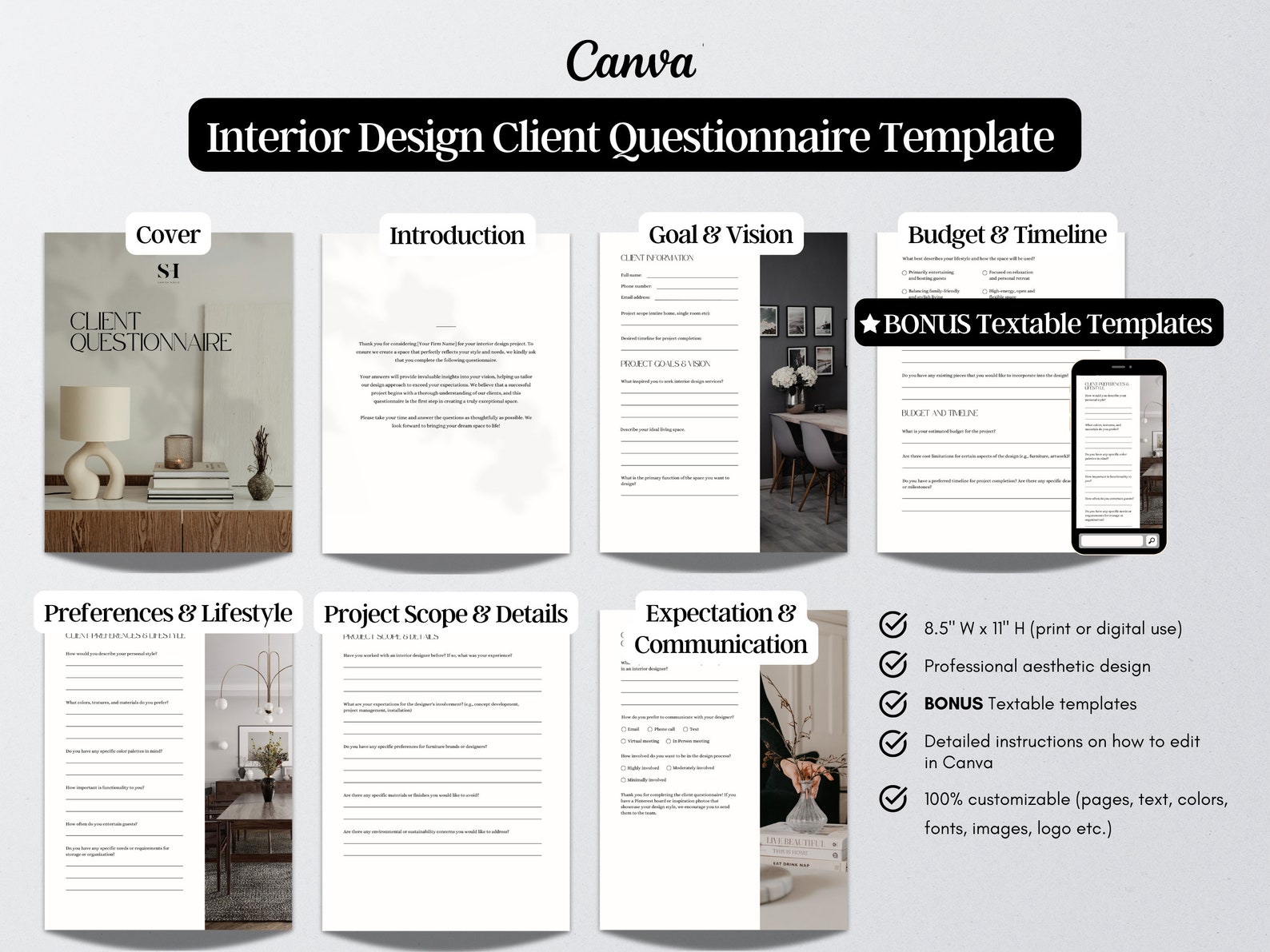 Interior Design Template Business Bundle FF&E Schedule Interior ...