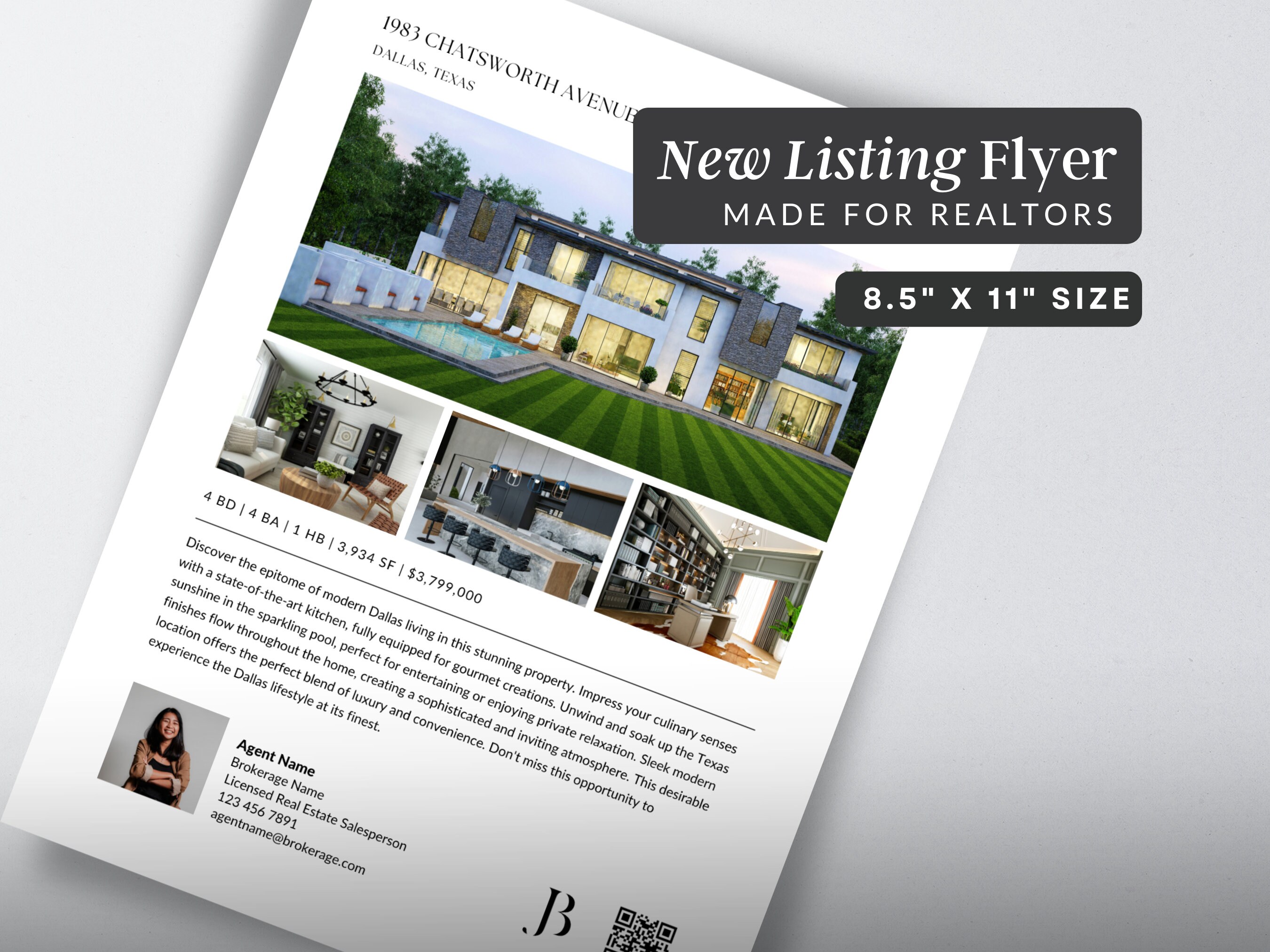Broker Open House Flyer Template Qr Code New Listing Flyer Real Estate ...