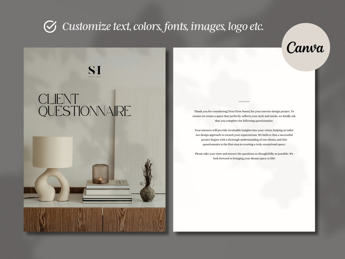 Interior Designer Consultant Client Questionnaire Professional Interior ...