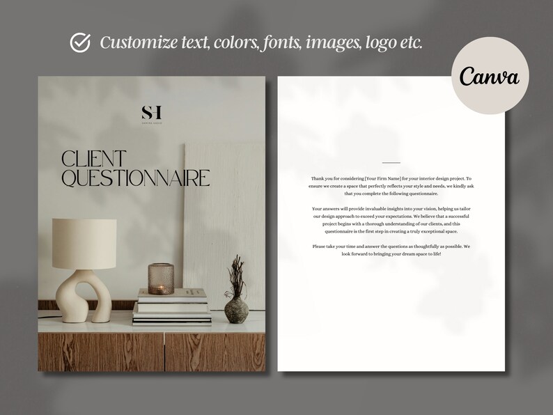 Interior Designer Consultant Client Questionnaire Professional Interior ...