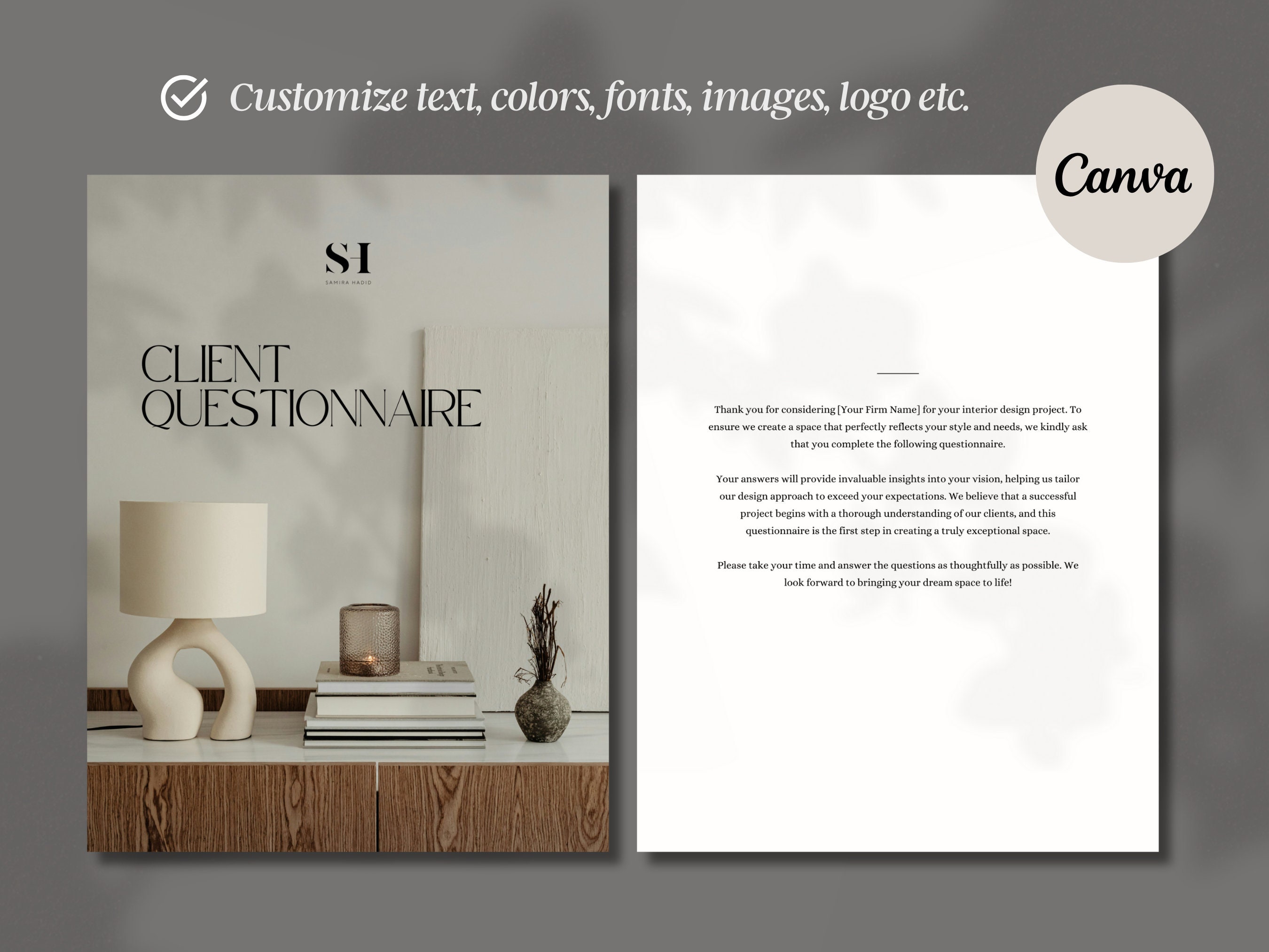 Interior Designer Consultant Client Questionnaire Professional Interior ...