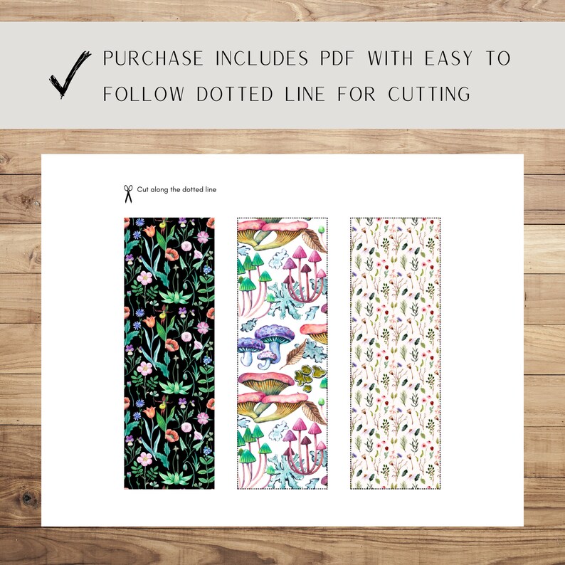 Printable Bookmarks Template Instant Download Flower Garden Beautiful ...