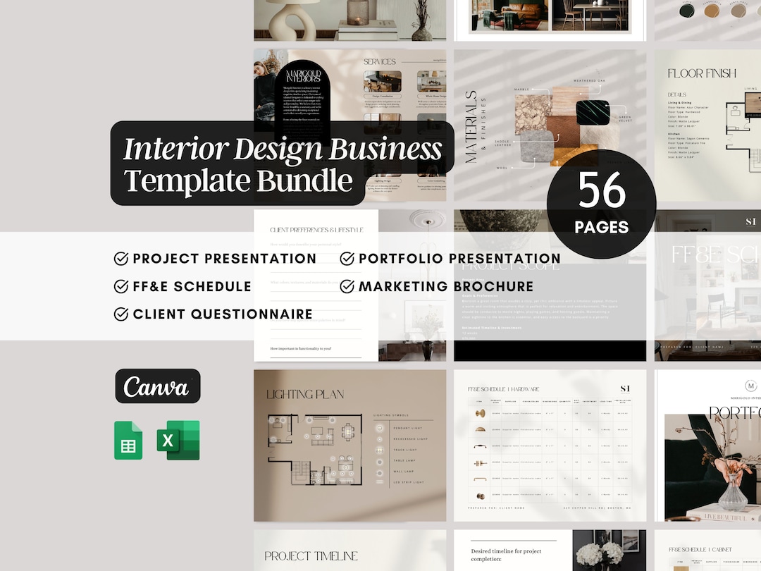 Interior Design Template Business Bundle FF&E Schedule Interior ...