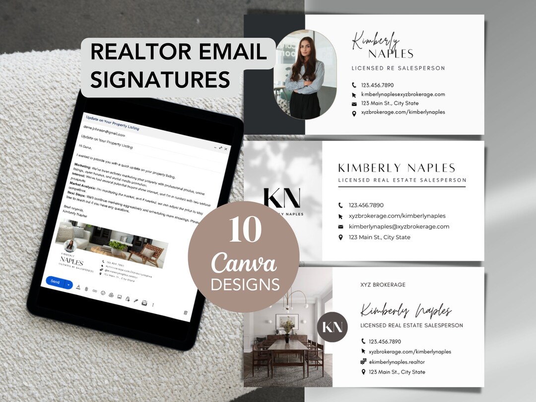 Email Signature Template Real Estate Email Signature Logo Gmail Email ...