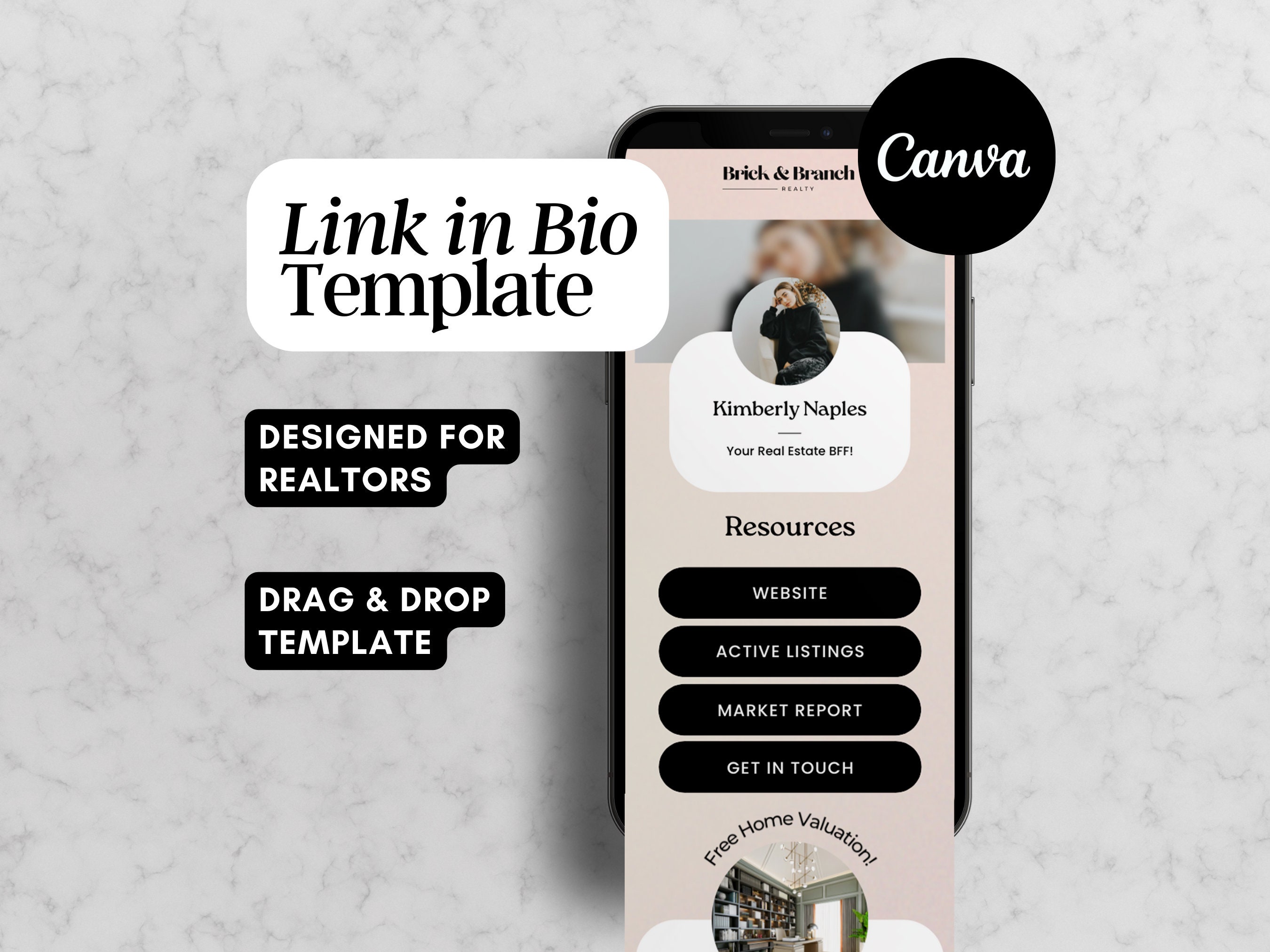 Link in Bio Canva Real Estate Template Link in Bio Modern Canva Bio ...