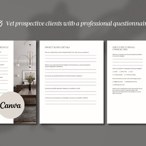 Interior Designer Consultant Client Questionnaire Professional Interior ...