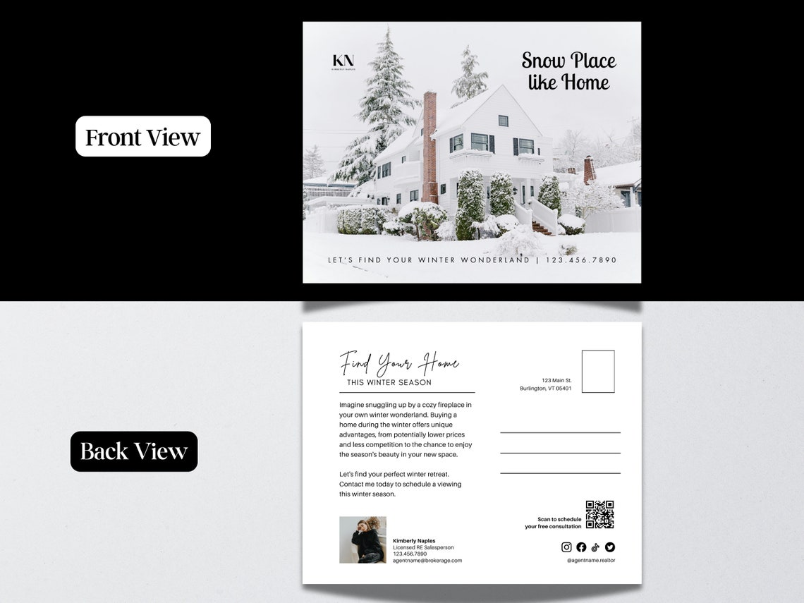 Buyer Real Estate Postcard Winter Marketing Real Estate Mailer Farming ...