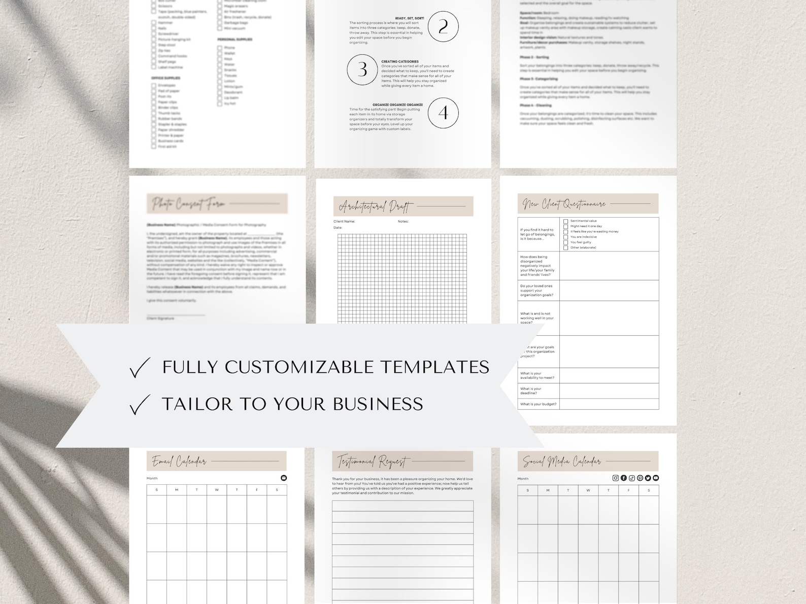 Professional Organizer Forms Professional Organizer Brochure ...