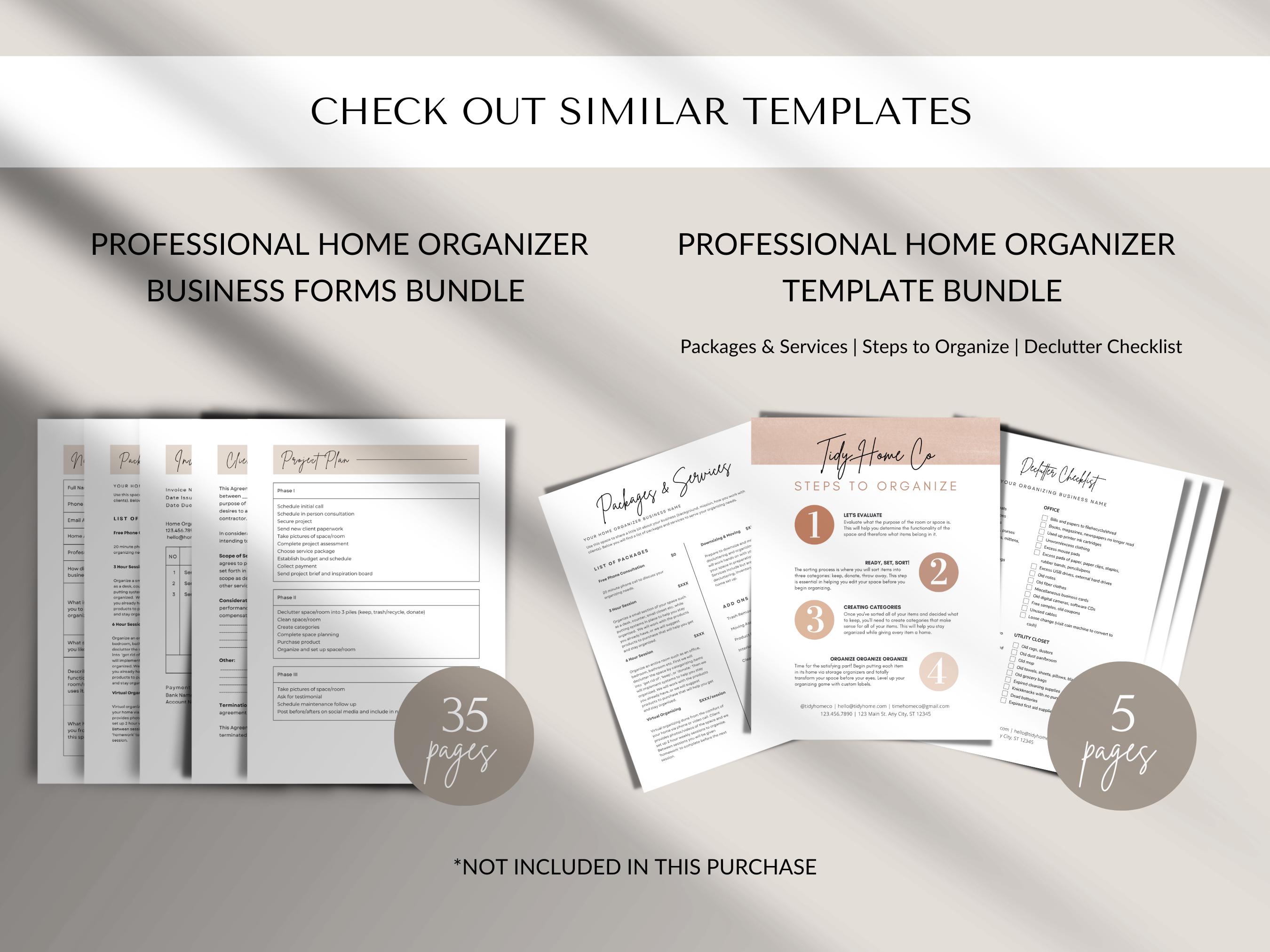 Professional Organizer Business Forms Client Intake Forms Professional ...