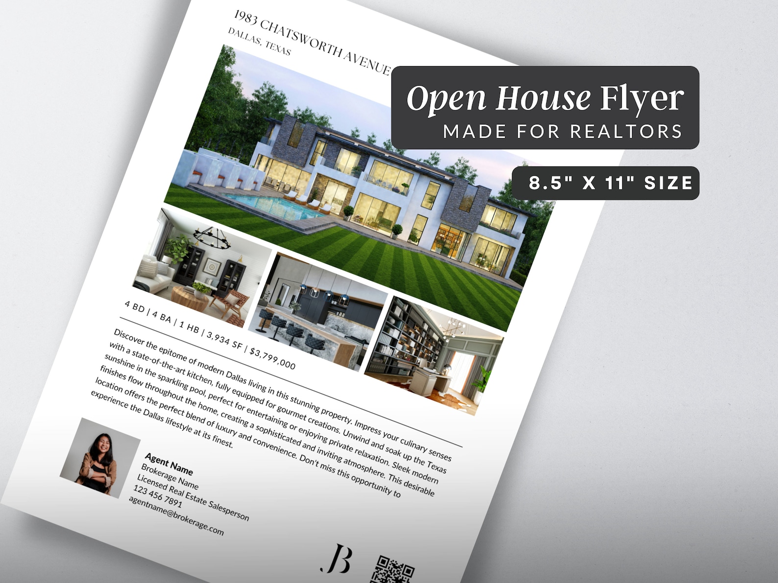 New Listing Flyer Template Just Listed Real Estate Flyer Open House ...