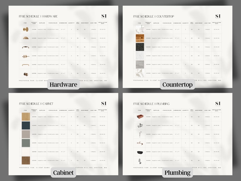 FF&E Schedule Template Interior Design Project Timeline Canva Excel ...