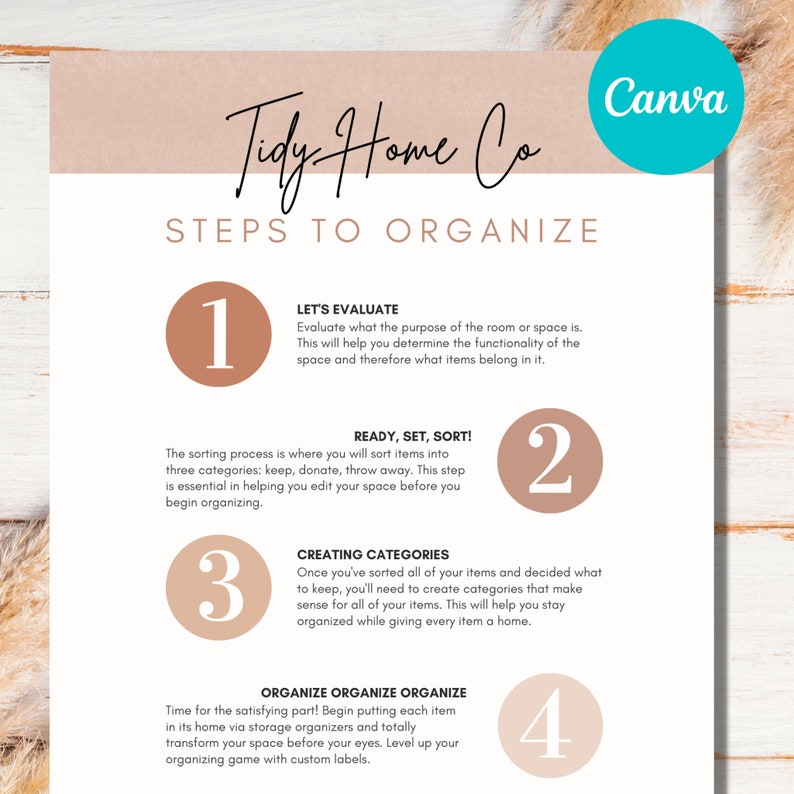 Declutter Checklist Professional Home Organizer Steps Template - Etsy