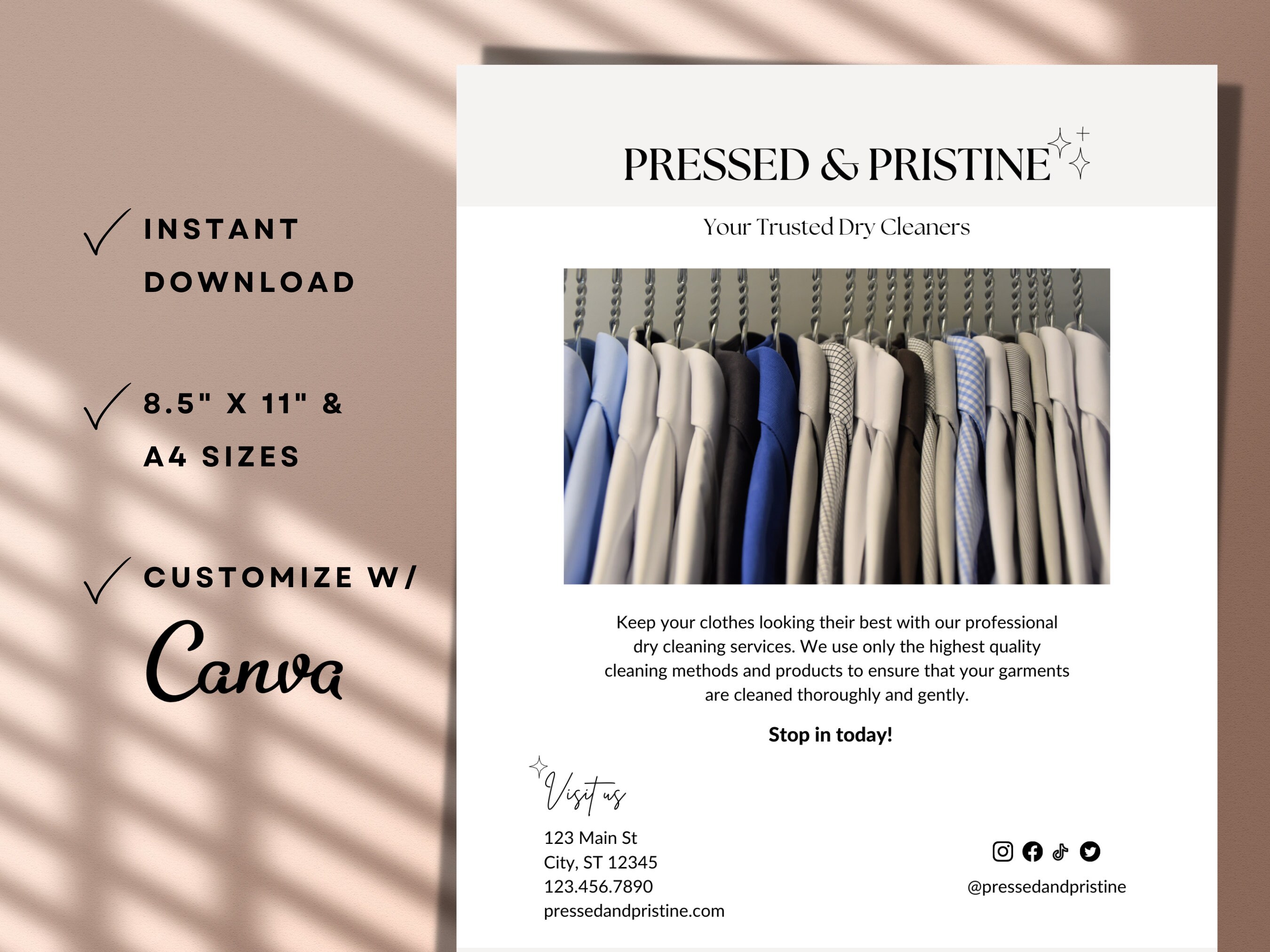 Dry Cleaner Flyer Template Dry Cleaning Business Form Entrepreneur ...