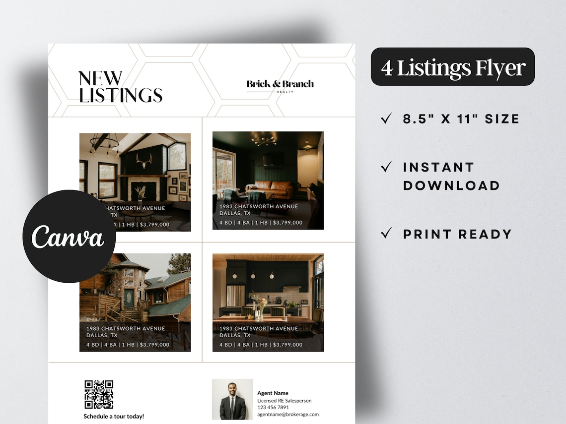 Multiple Listing Flyer Template Home for Sale Flyer Just Listed Real ...