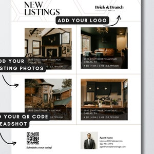 Multiple Listing Flyer Template Home for Sale Flyer Just Listed Real ...