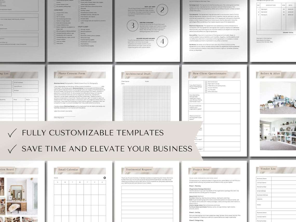 Professional Organizer Forms Professional Organizer Templates ...