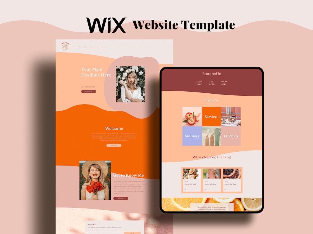 Wix Website Template Colorful Wix Sales Page Course Modern Website ...