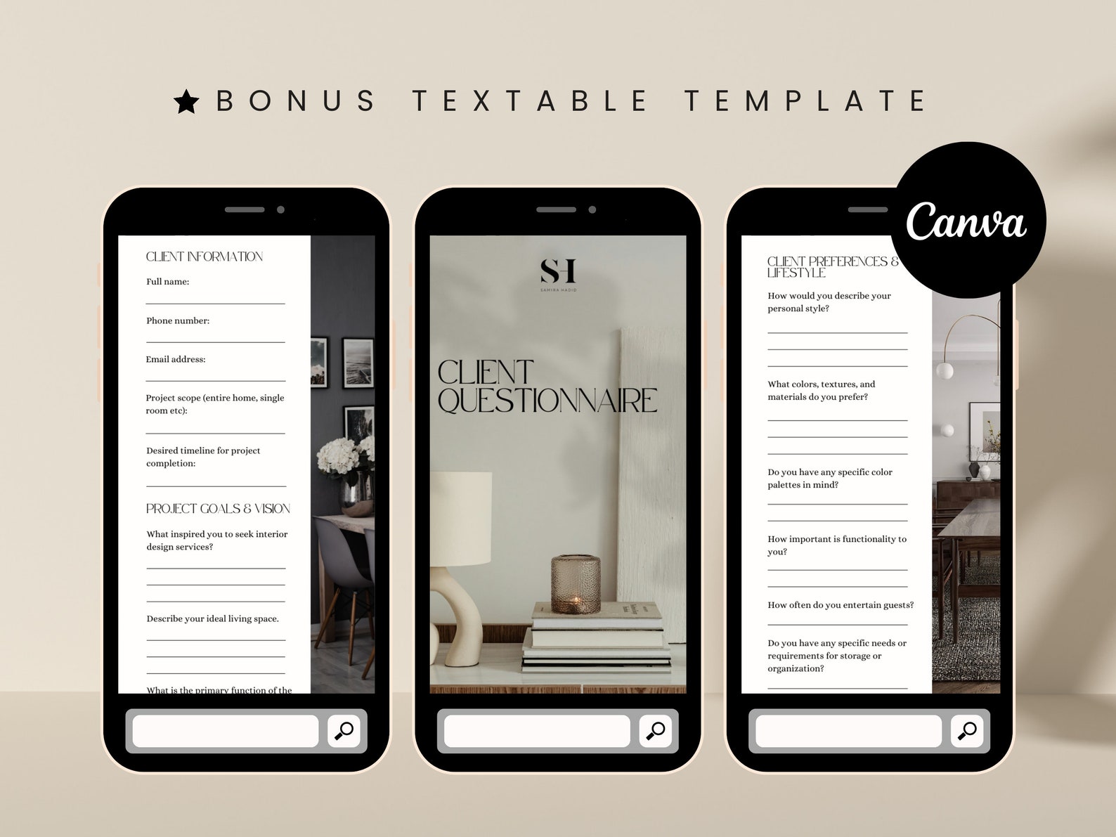 Interior Designer Consultant Client Questionnaire Professional Interior ...