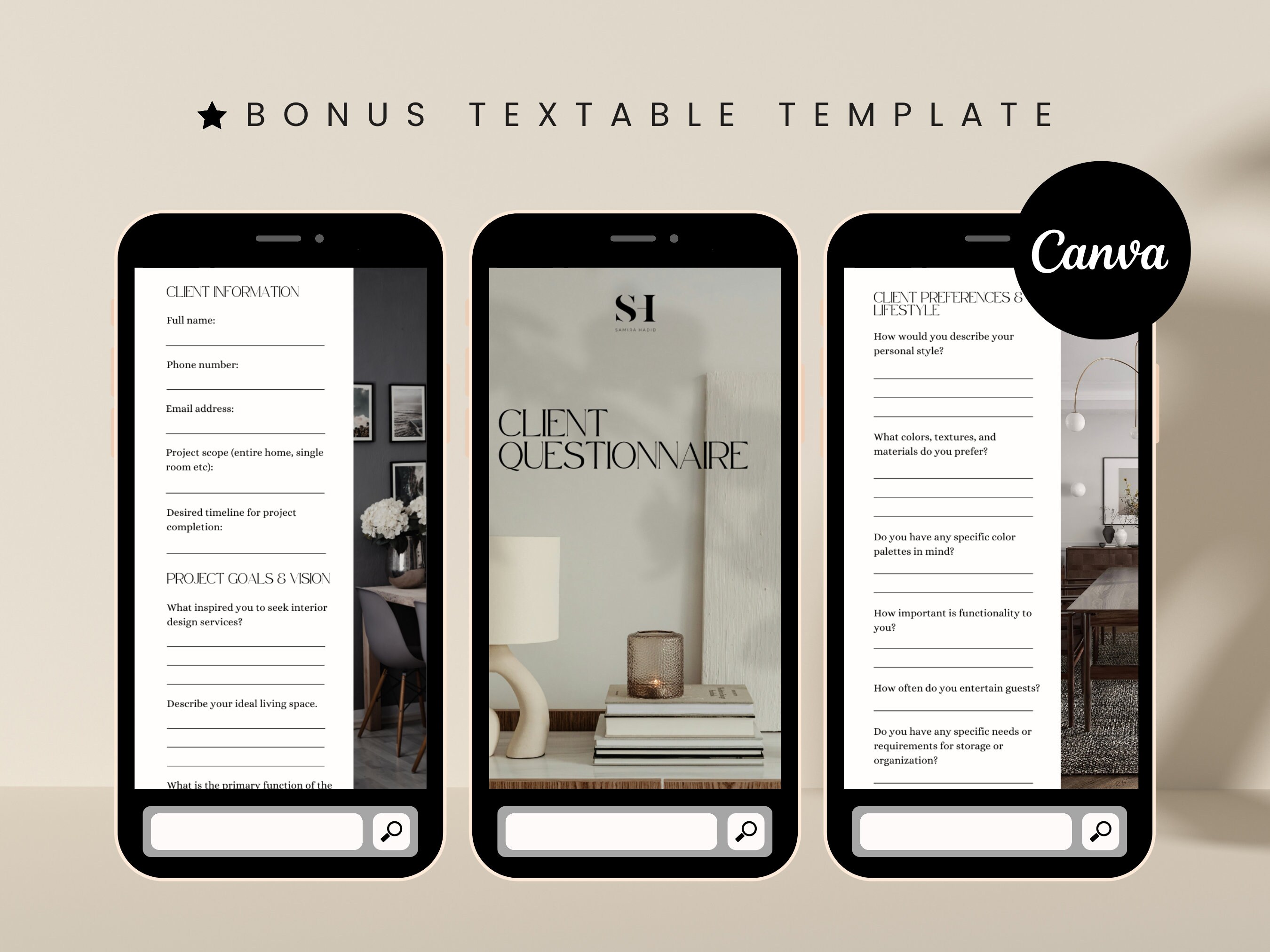 Interior Designer Consultant Client Questionnaire Professional Interior ...