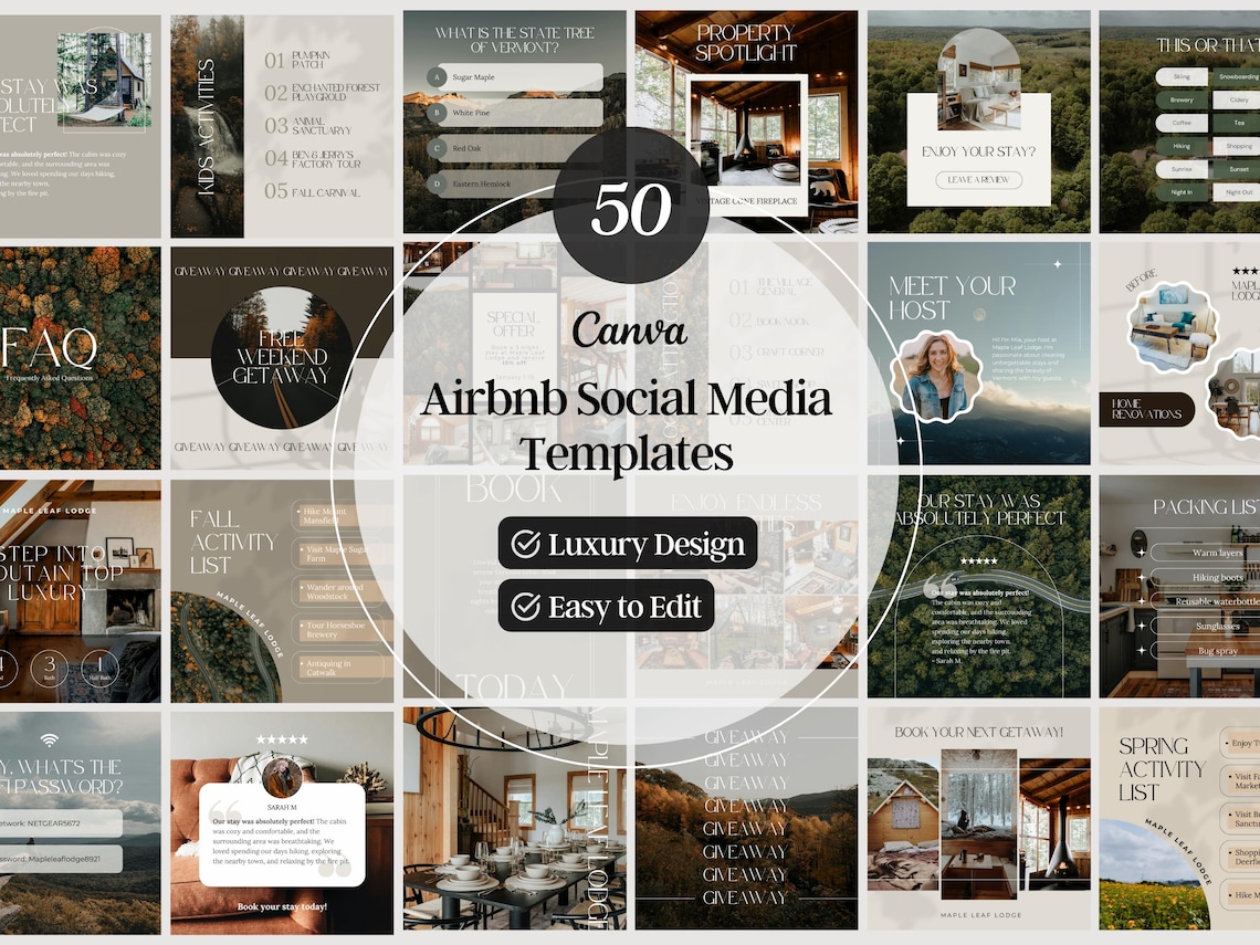 Airbnb Social Media Template Canva Airbnb Instagram Post Editable ...