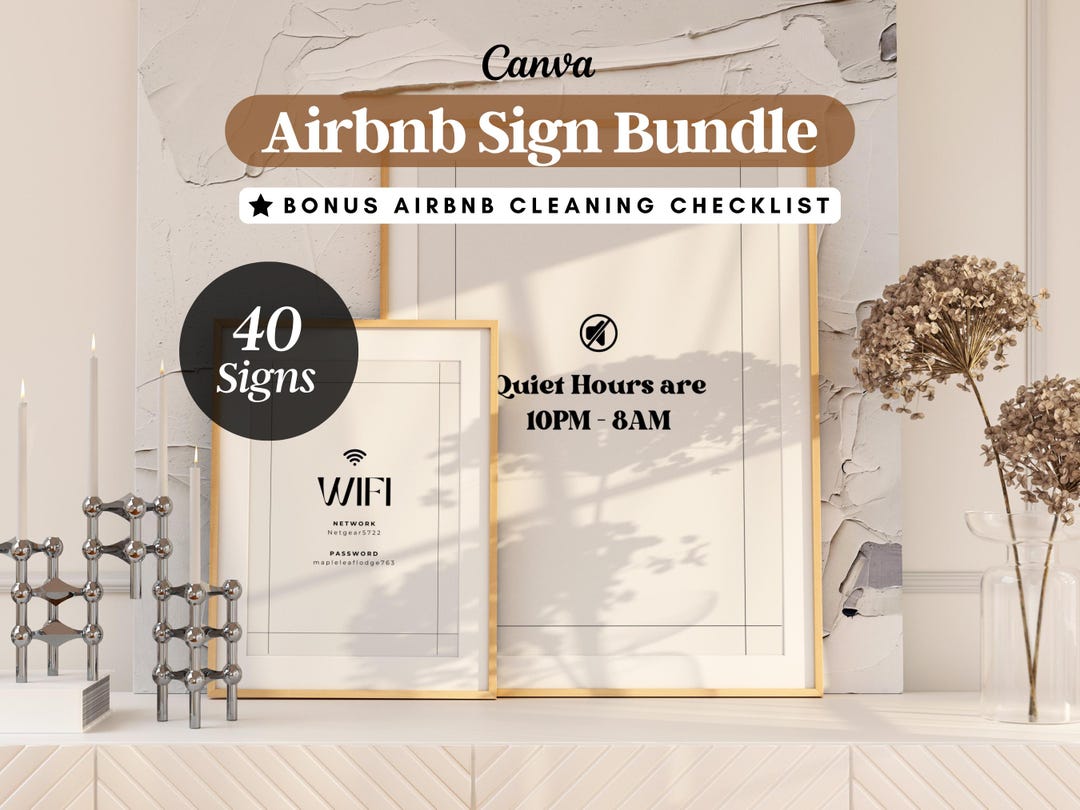 Airbnb Welcome Sign Bundle Rental Sign Airbnb Host Sign Templates ...
