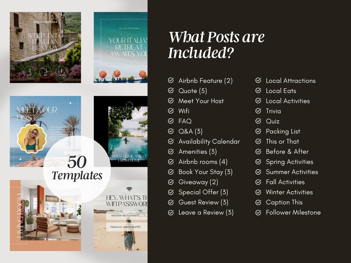 Airbnb Social Media Template Canva Airbnb Instagram Post Editable ...