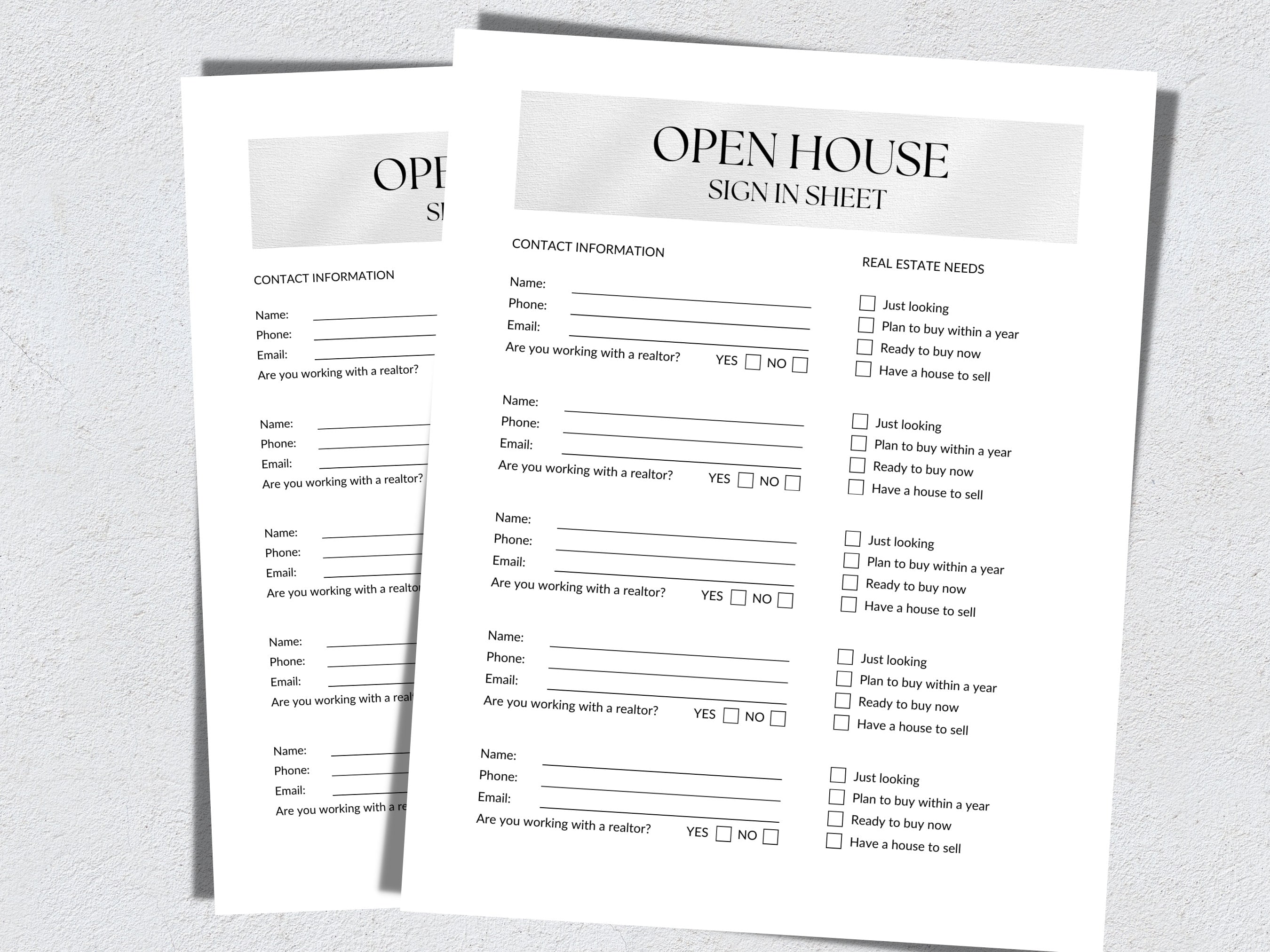 Open House Sign in Sheet Open House Sheet Real Estate Marketing Open ...