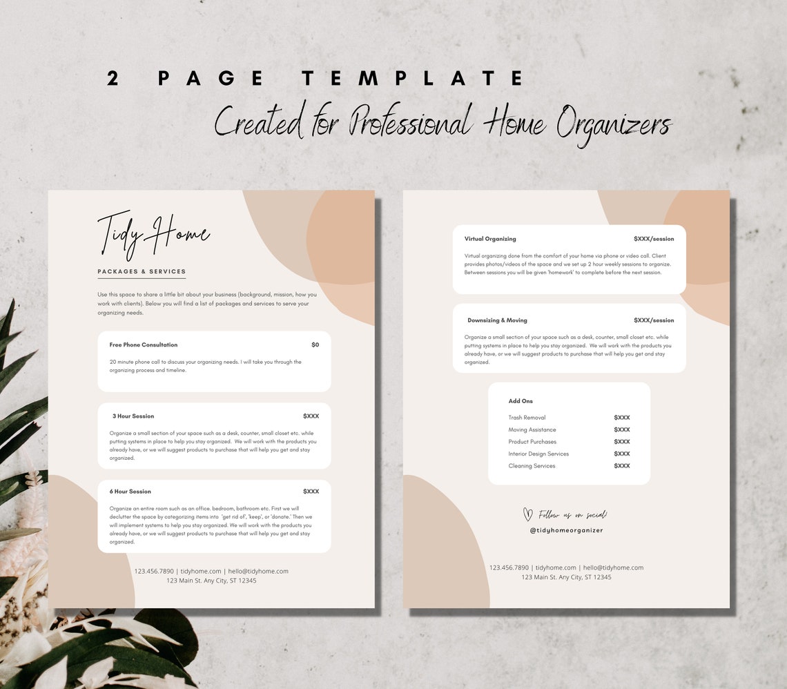 Professional Organizer Flyer Professional Organizer Template Price List ...
