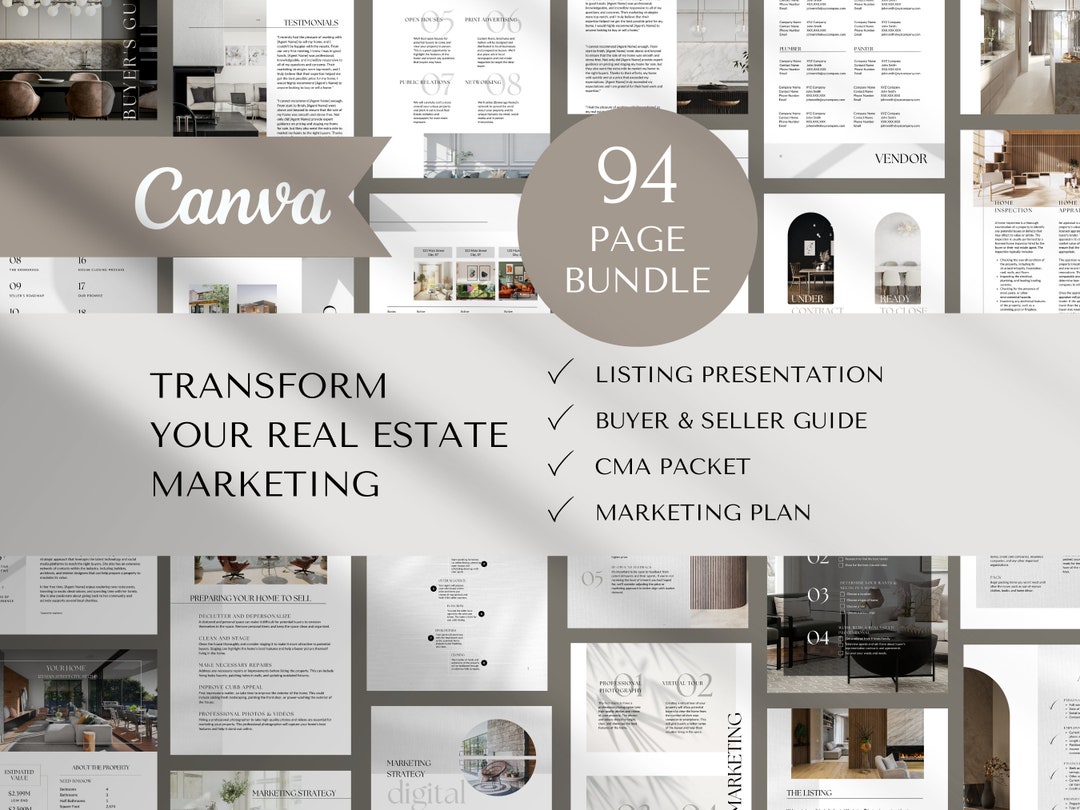 Buyer Seller Guide Pre Listing Presentation Cma Template Real Estate ...