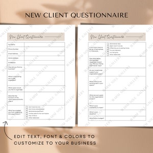 Professional Organizer Business Forms Client Intake Forms Professional ...