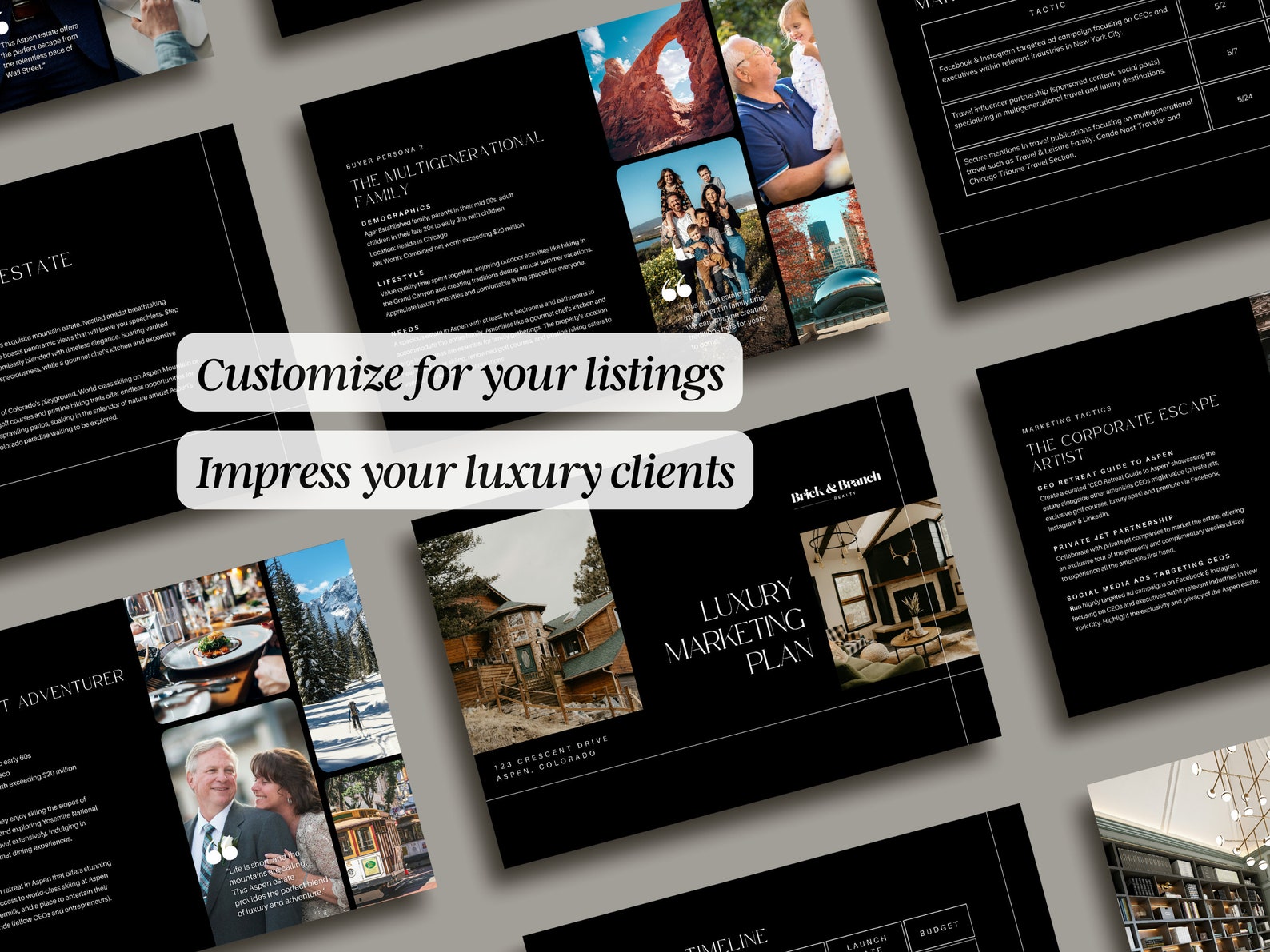 Luxury Real Estate Marketing Plan Canva Slideshow Template Seller ...