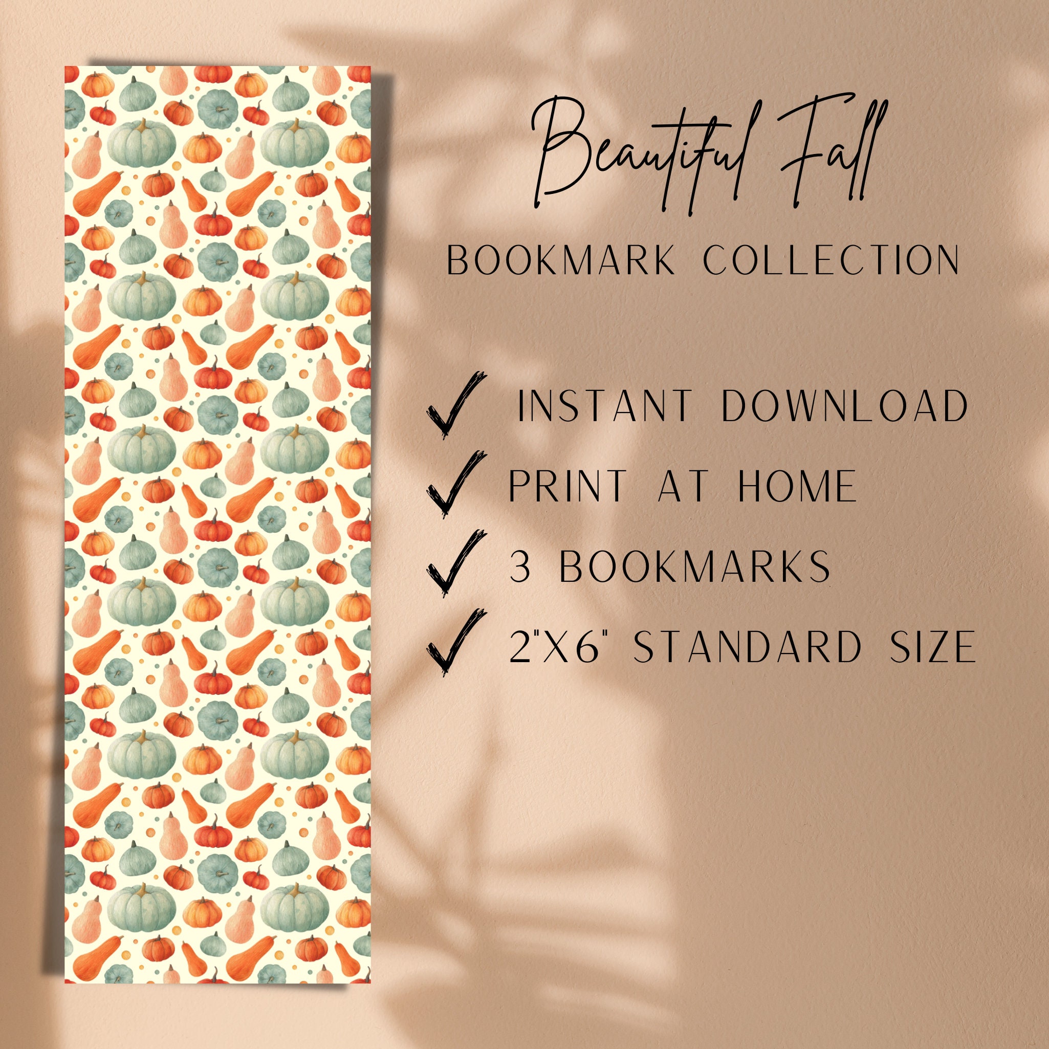 Printable Fall Autumn Bookmarks Template Instant Download Fall - Etsy
