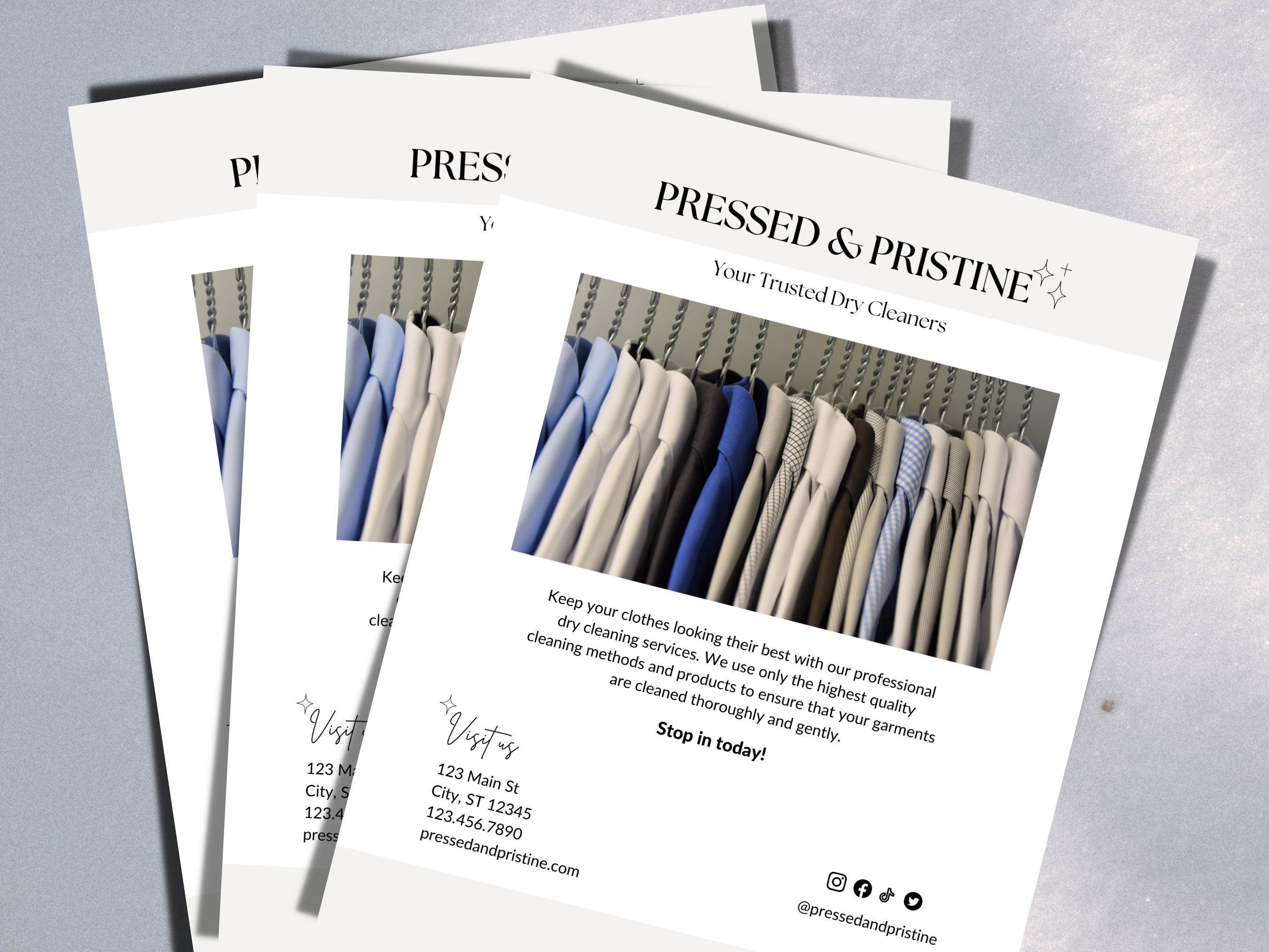 Dry Cleaner Flyer Template Dry Cleaning Business Form Entrepreneur ...