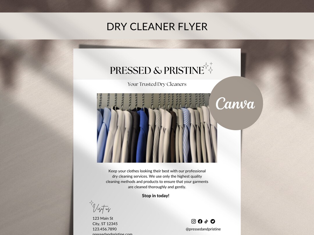 Dry Cleaner Flyer Template Dry Cleaning Business Form Entrepreneur ...
