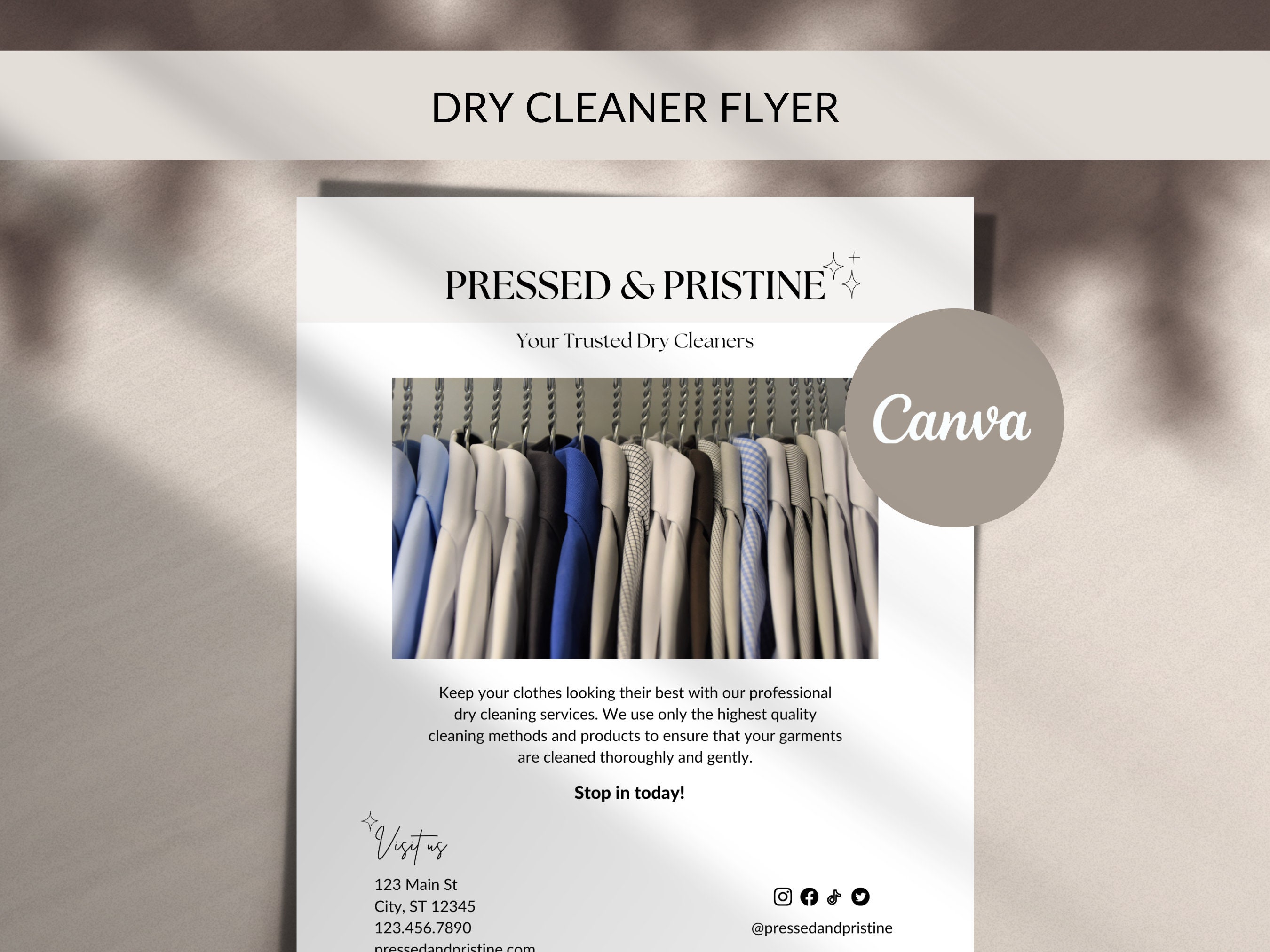 Dry Cleaner Flyer Template Dry Cleaning Business Form Entrepreneur ...