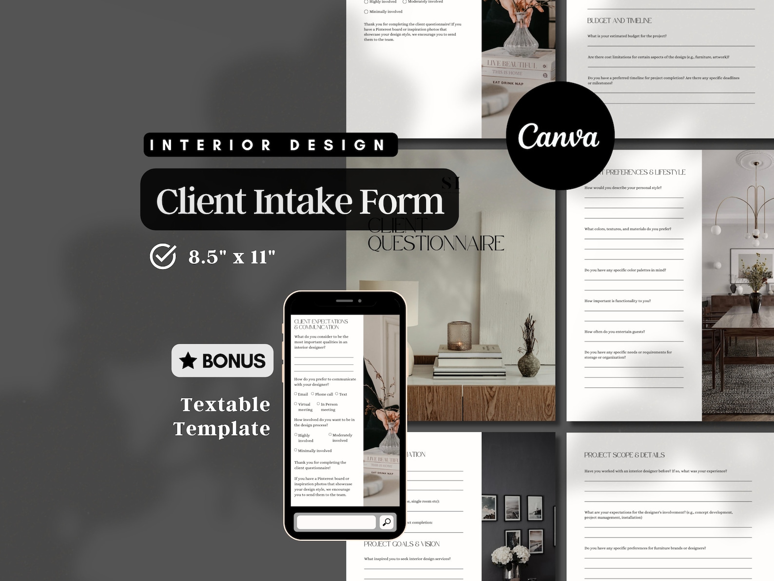 Professional Interior Designer Template Client Intake Form Interior ...