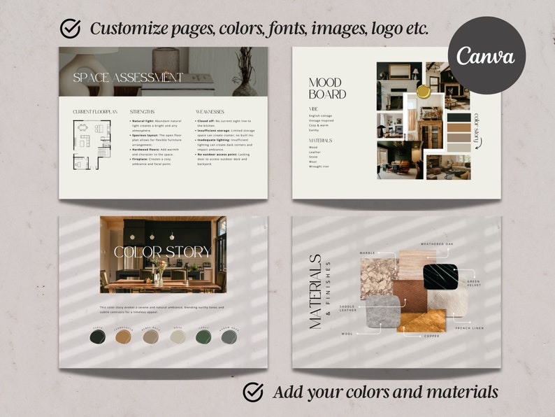 Interior Design Template Canva Interior Design Presentation Client ...